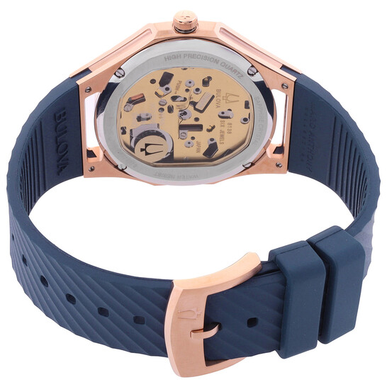 Bulova Curv Quartz Diamond Blue Dial Ladies Watch 97P174 042429599871 ...