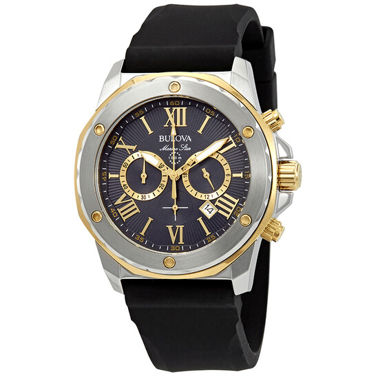 Bulova Marine Star Chronograph Grey Dial Men's Watch 98B277 ...