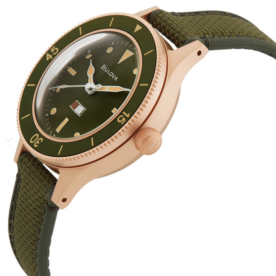 Bulova Mil Ships 150th Anniversary Special Edition Automatic Green Dial ...