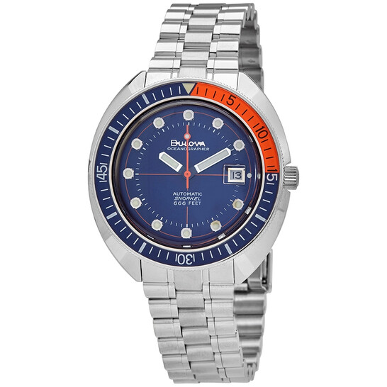 Bulova Oceanographer Automatic Blue Dial Men's Watch 96B321 ...