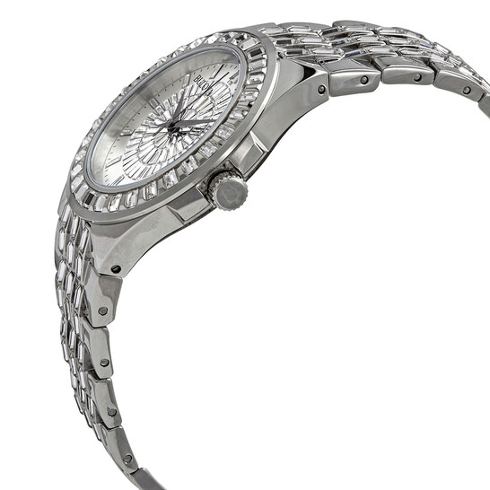 Bulova Phantom Quartz Crystal Silver Pave Dial Men's Watch 96A236 ...