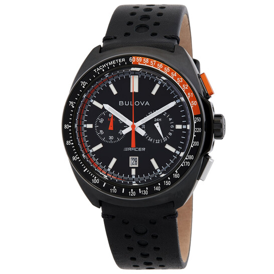 Bulova Racer Chronograph Quartz Black Dial Men's Watch 98B428 ...