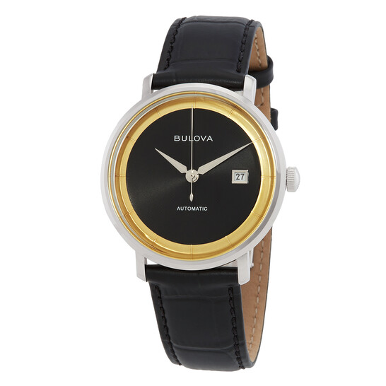 Bulova Rat Pack Automatic Black Dial Men's Watch 96B406 042429594227 ...