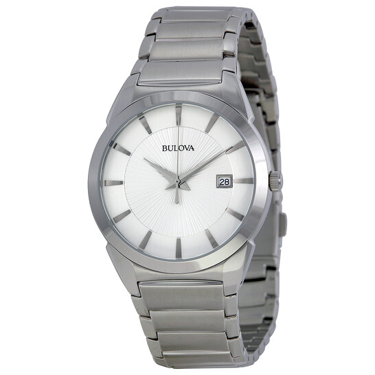 Bulova Silver DIal Stainless Steel Men's Watch 96B015 0042429435438 ...