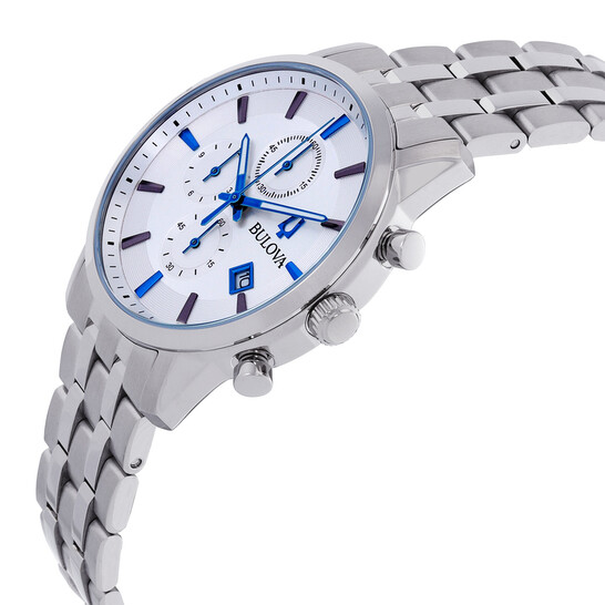 Bulova Sutton Chronograph Quartz Silver Dial Men's Watch 96B404 ...