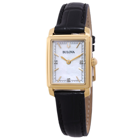 Bulova Sutton Quartz Diamond White Mother of Pearl Dial Ladies Watch ...