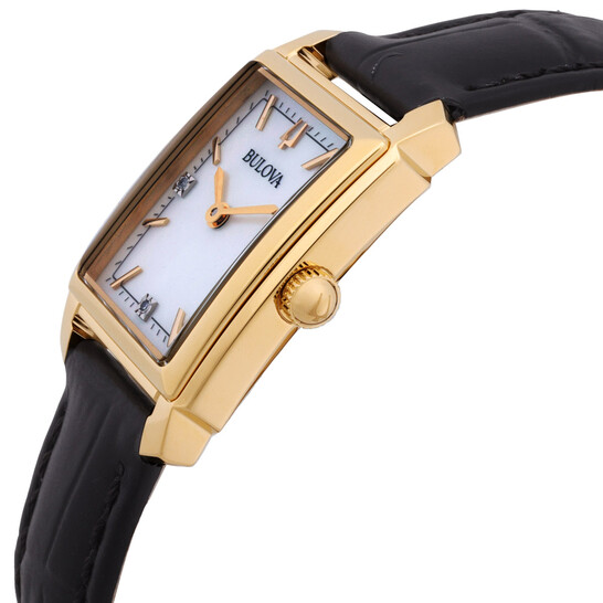 Bulova Sutton Quartz Diamond White Mother of Pearl Dial Ladies Watch ...
