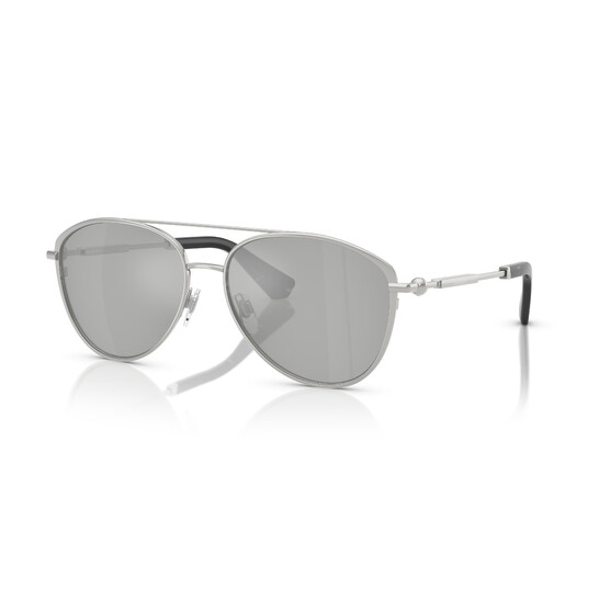 Burberry Clear Mirror Silver Pilot Unisex Sunglasses BE3157 10058V 59 ...