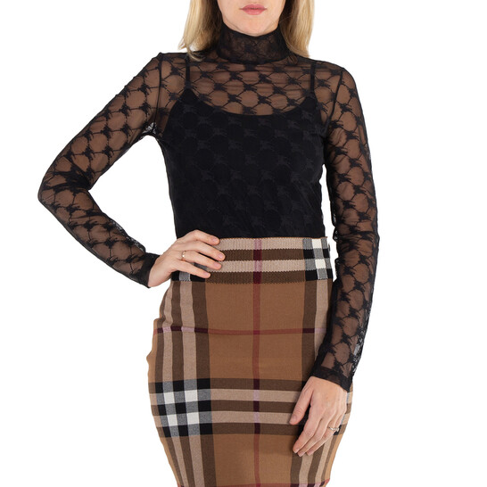 Burberry Equestrian Knight Stretch Tulle Bodysuit, Size X-Small 8067414 ...