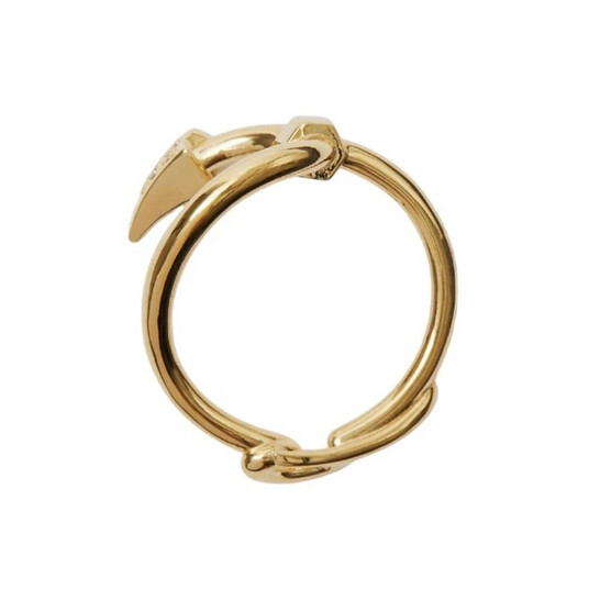 Burberry Gold-plated Hook Pave Ring, Size 51 8079688 - Jewelry - Jomashop