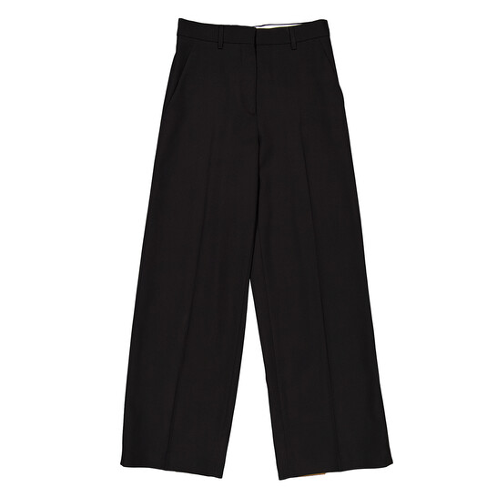 Burberry Ladies Black Jaylie Asian Fit Wool Wide Leg Pants With Slits ...