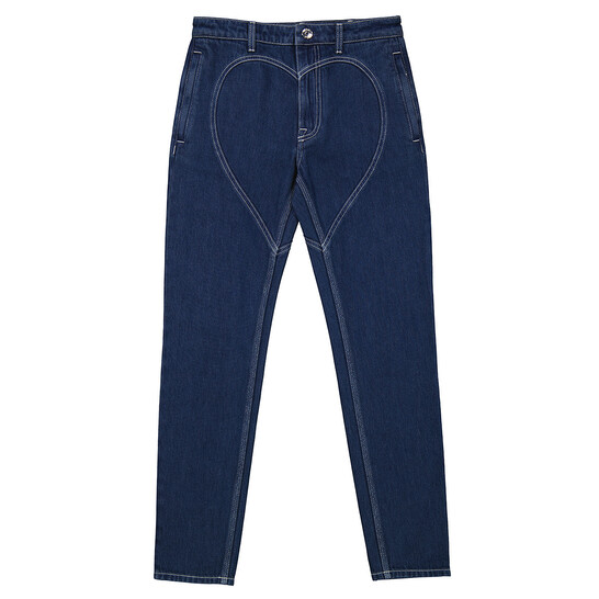 Burberry Ladies Dark Canvas Blue Heart-Motif Skinny Jeans, Waist Size ...