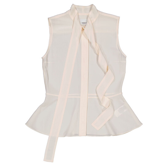 Burberry Ladies Soft Sand Erin Silk Crepe De Chine Sleeveless Top ...