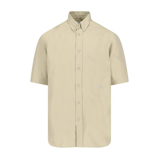 Burberry Logo-Embroidered Short Sleeve Poplin Shirt, Size X-Large ...