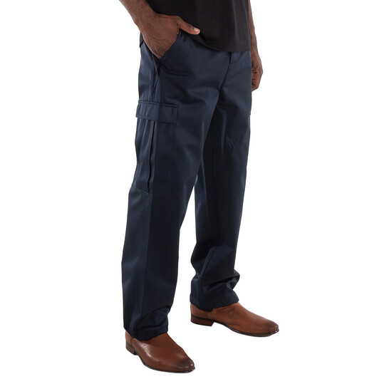 Burberry Men's Dark Charcoal Blue Wool Blend Capleton Work Trousers ...