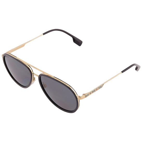 Burberry Oliver Polarized Dark Gray Pilot Men's Sunglasses BE3125 ...