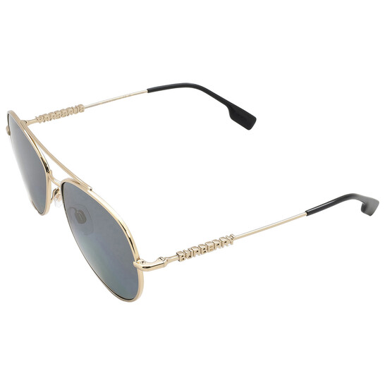 Burberry Polarized Dark Grey Pilot Ladies Sunglasses BE3147 110981 58 ...