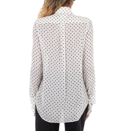Burberry Ruffled Polka Dot Silk Chiffon Blouse, Brand Size 8 ( US Size ...