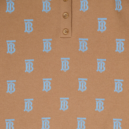 Burberry Shyla Monogram Knitted Polo Shirt, Size Small 8065609 ...