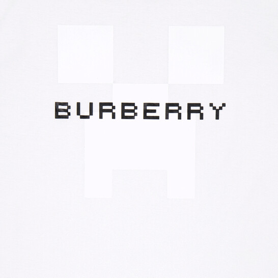 Burberry x Minecraft Logo Print Cotton Oversized T-shirt, Size XX-Small ...