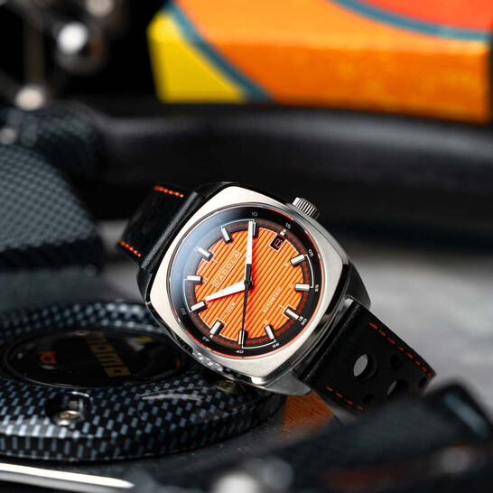 Cadola Buxton Automatic Orange Dial Men's Watch CD-1057-05 194595071344 ...