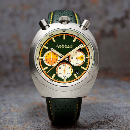 Cadola Testa Di Toro Chronograph Quartz Green Dial Men's Watch CD-1058 ...
