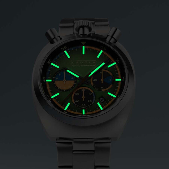 Cadola Testa Di Toro Chronograph Quartz Green Dial Men's Watch CD-1058 ...