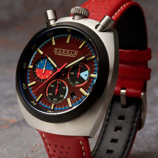 Cadola Testa Di Toro Chronograph Quartz Red Dial Men's Watch CD-1058-05 ...