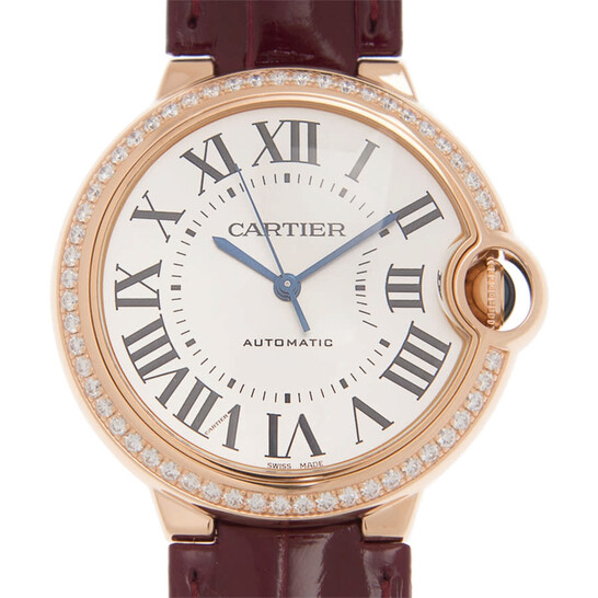 Cartier Ballon Bleu Silvered Sunray Dial Automatic Ladies 18kt Rose ...