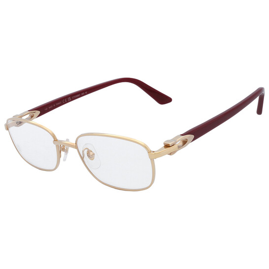 Cartier C Decor Demo Rectangular Ladies Eyeglasses CT0368O 003 52 ...