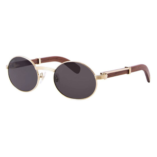 Cartier Premiere de Cartier Grey Round Men's Sunglasses CT0464S 002 53 ...