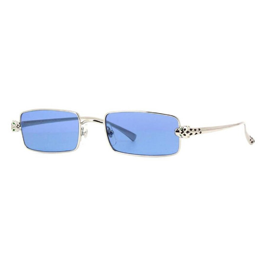 Cartier Panthere de Cartier Light Blue Rectangular Unisex Sunglasses ...