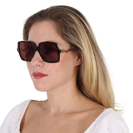 Cartier Red Square Ladies Sunglasses CT0117S 002 54 843023106539 ...