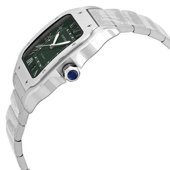 Cartier Santos De Cartier Large Model Automatic Green Dial Men's Watch ...