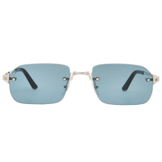 Cartier Santos de Cartier Light Blue Rectangular Men's Sunglasses ...