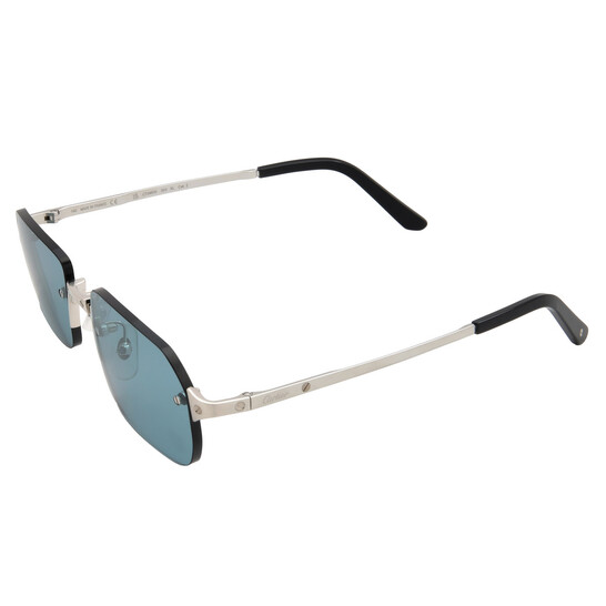 Cartier Santos de Cartier Light Blue Rectangular Men's Sunglasses ...