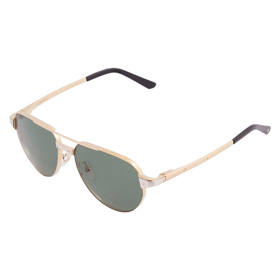 Cartier Santos de Cartier Polarized Green Pilot Men's Sunglasses ...