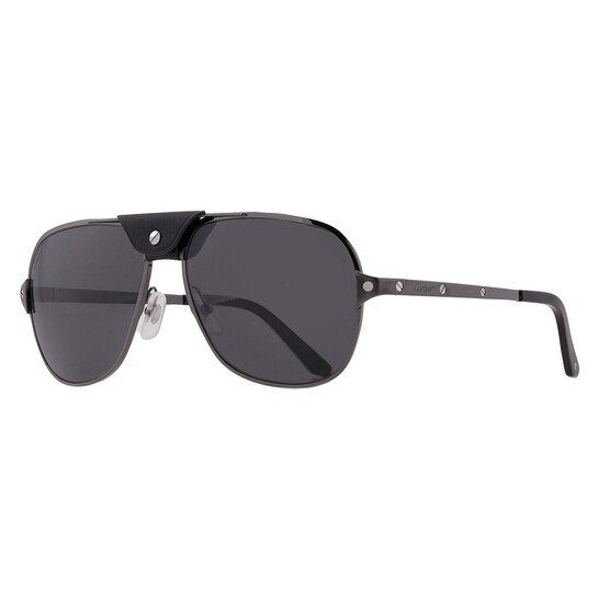 Cartier Santos de Cartier Polarized Grey Navigator Men's Sunglasses ...