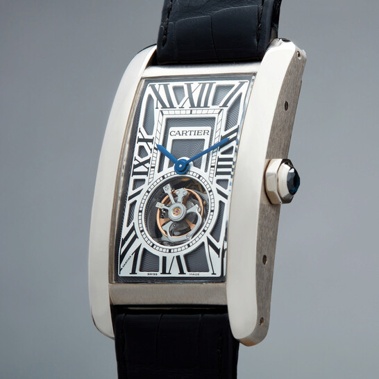 Cartier Tank Americaine Flying Tourbillion Grey Dial Men's Watch ...