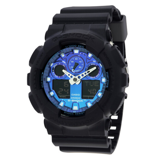 Casio G-Shock Alarm World Time Quartz Analog-Digital Blue Dial Men's ...