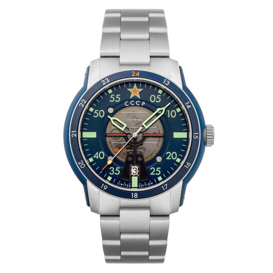 Cccp Mig-21 Automatic Blue Dial Men's Watch CP-7101-22 194595038965 ...