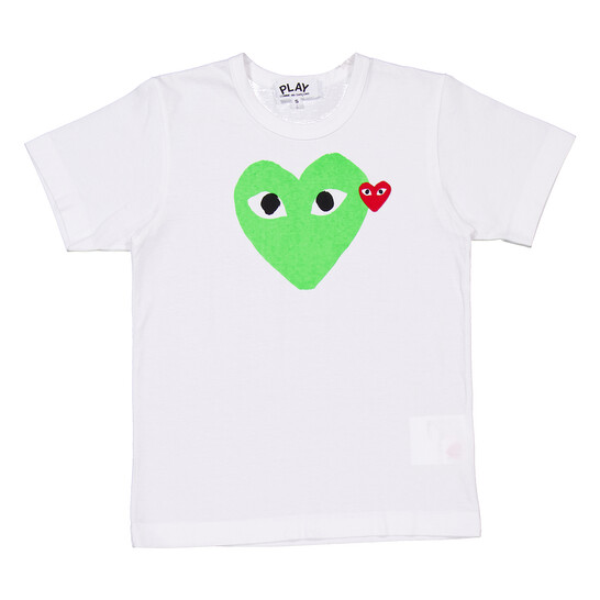 Comme Des Garcons Cdg Play Double Heart Logo Short-Sleve T-Shirt, Size ...