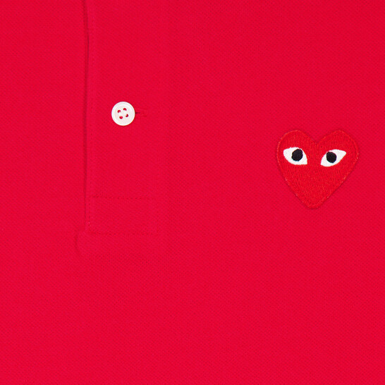 Comme Des Garcons Cdg Play Embroidered Red Heart Polo Shirt, Size Small ...