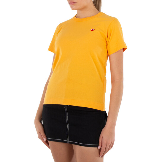 Comme Des Garcons Cdg Play Heart Emblem T-Shirt In Yellow, Size X-Small ...
