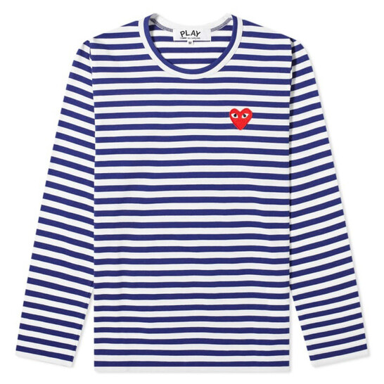Comme Des Garcons Cdg Play Striped Heart Emblem Long-Sleeve T-Shirt ...