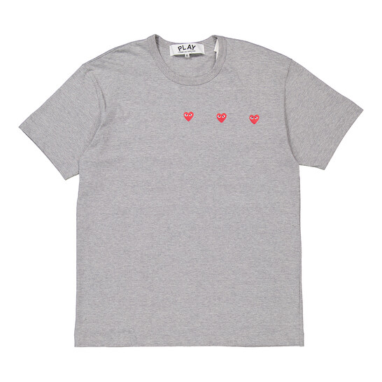 Comme Des Garcons Cdg Play Triple Heart Short-Sleeve T-Shirt, Size X ...