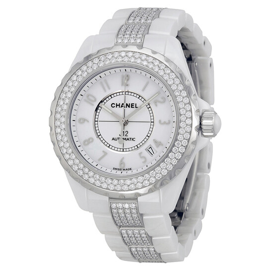 Chanel J12 Diamonds and Ceramic Automatic Unisex Watch H1422 - Watches ...