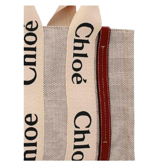 Chloé Chloé Mini Woody Linen Logo Tote Bag CHC22AP237I2690U ...