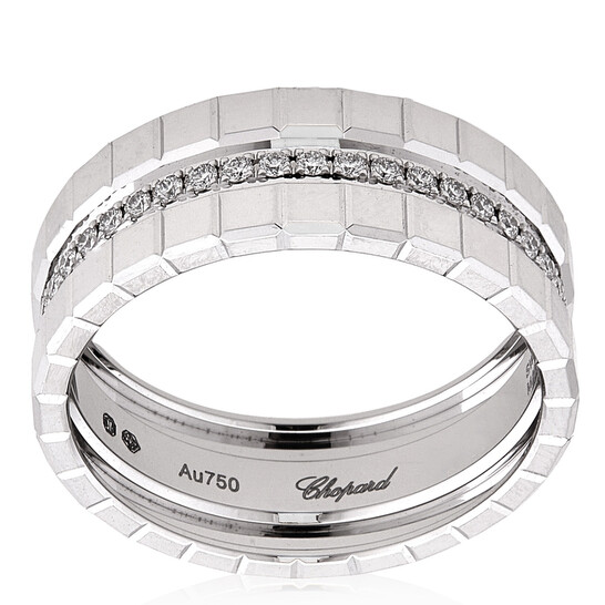 Chopard 18k White Gold Ice Cube Diamond Ring, Size 48 827005-1035 ...