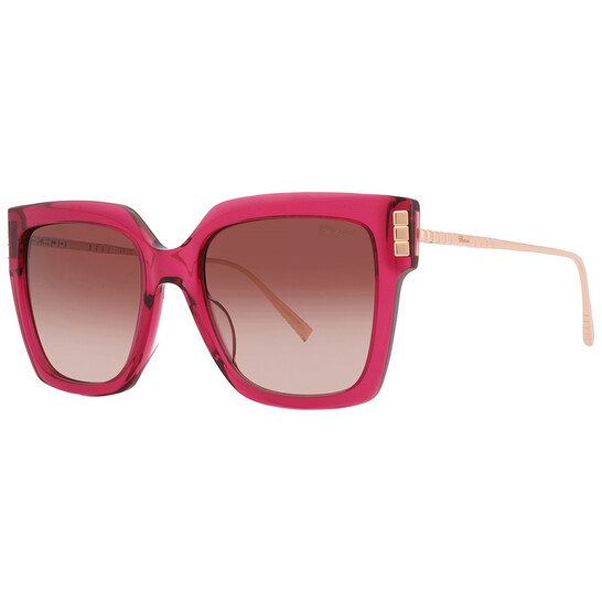 Chopard Brown Pink Gradient Square Ladies Sunglasses SCH353M 04GB 54 190605464656 - Sunglasses ...
